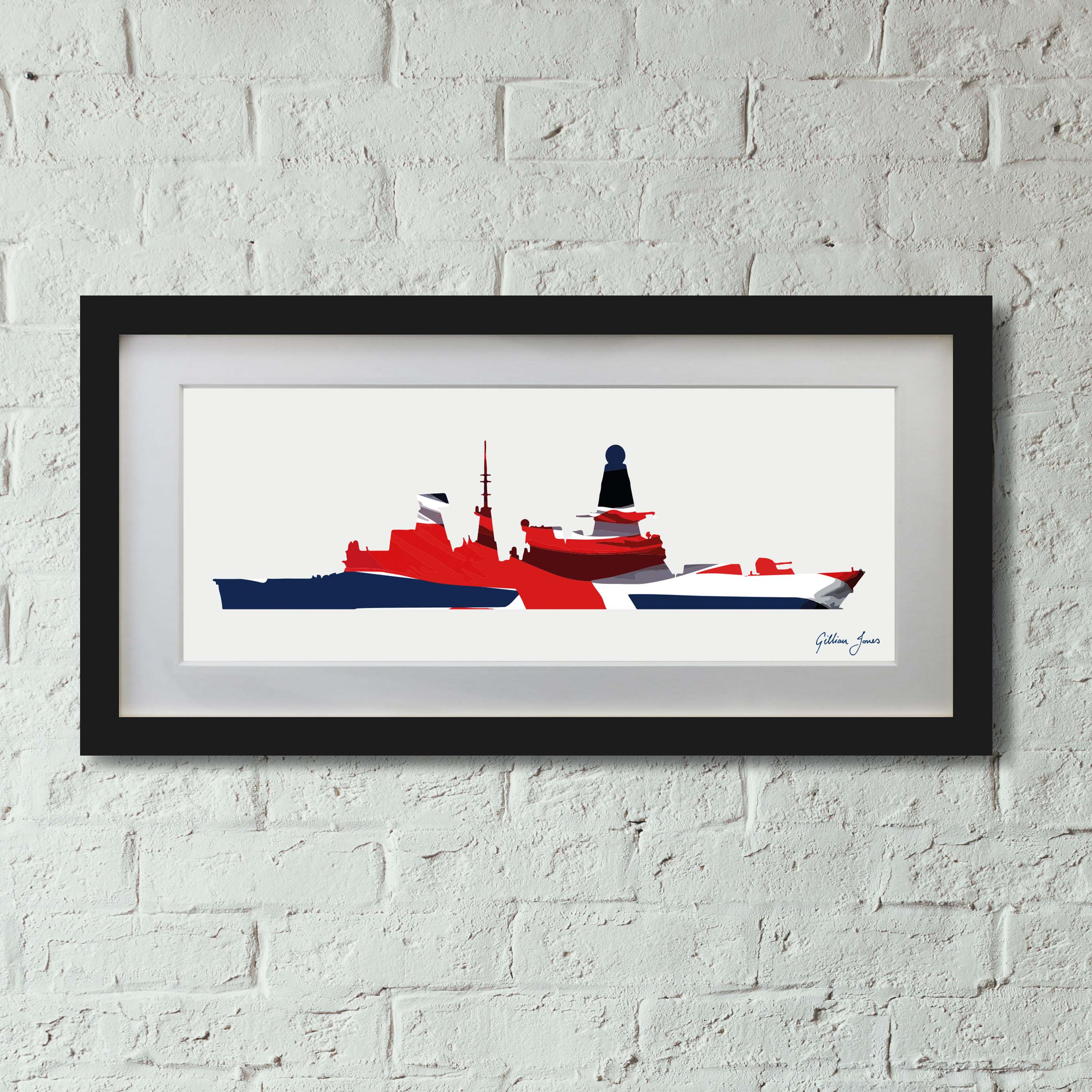 Daring Class T45 Destroyer Union Flag Fine Art Print - Gillian Jones ...